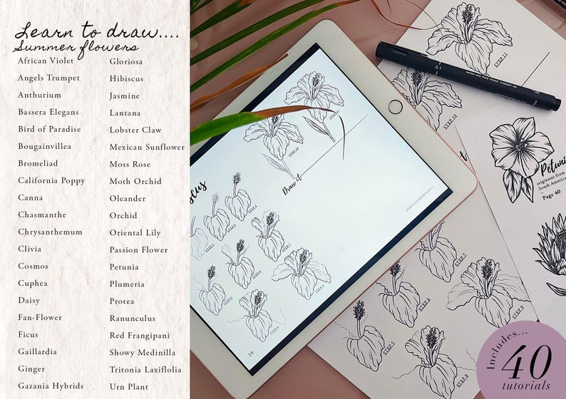 Learn How to Draw Flowers, Fruit, Critters & Doodles Mega Ebook Bundle ...
