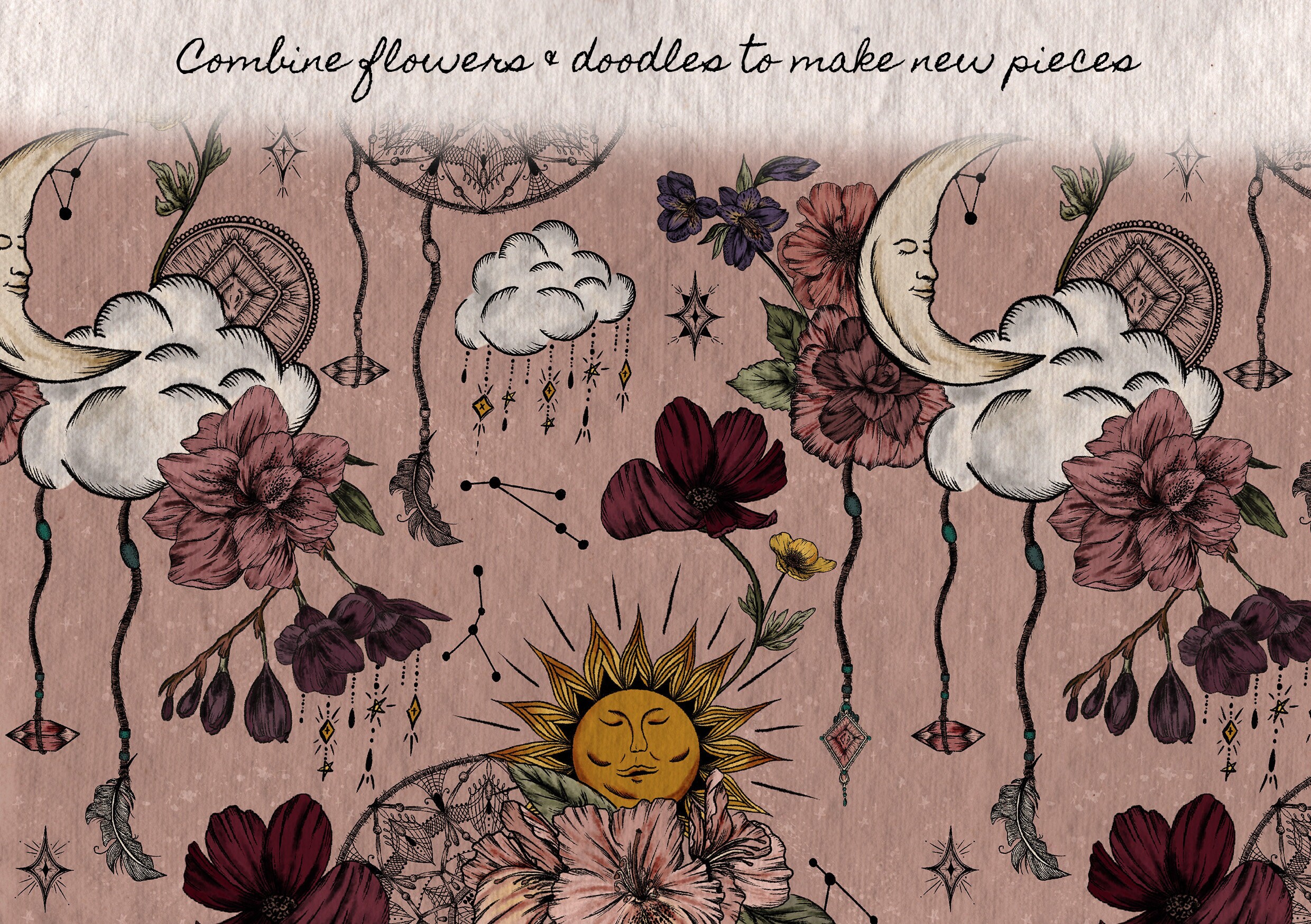Learn to Draw Flowers and Doodle Celestial Boho Edition 58 Step by Step ...