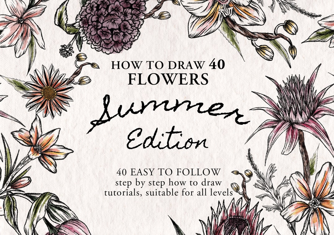 How to Draw Summer Flowers - Learn How to Draw Flowers - Step by Step ...