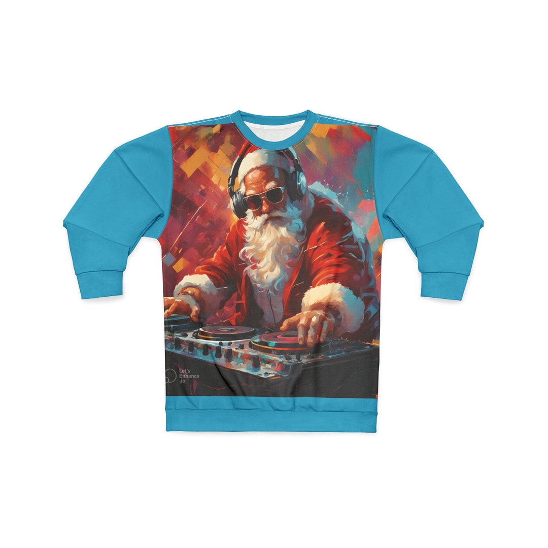 Christmas Jumper Cool Santa Claus DJ Print Ideal for - Etsy