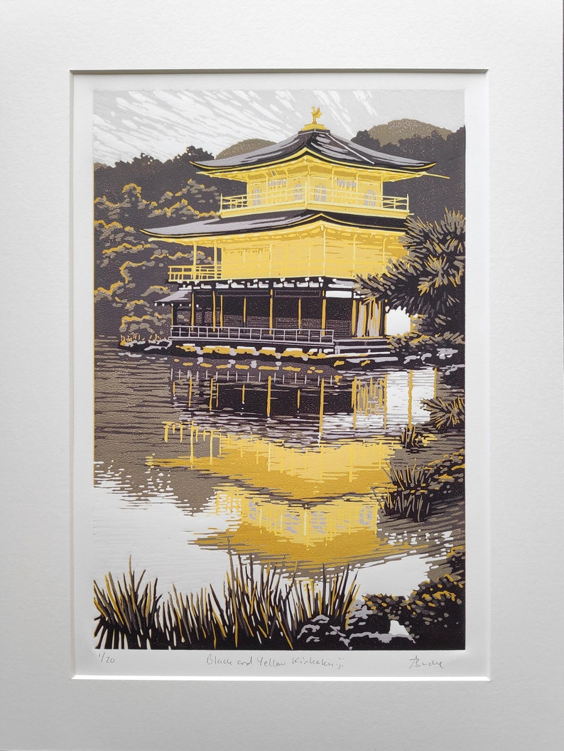 Black and Yellow Kinkaku-ji - Etsy