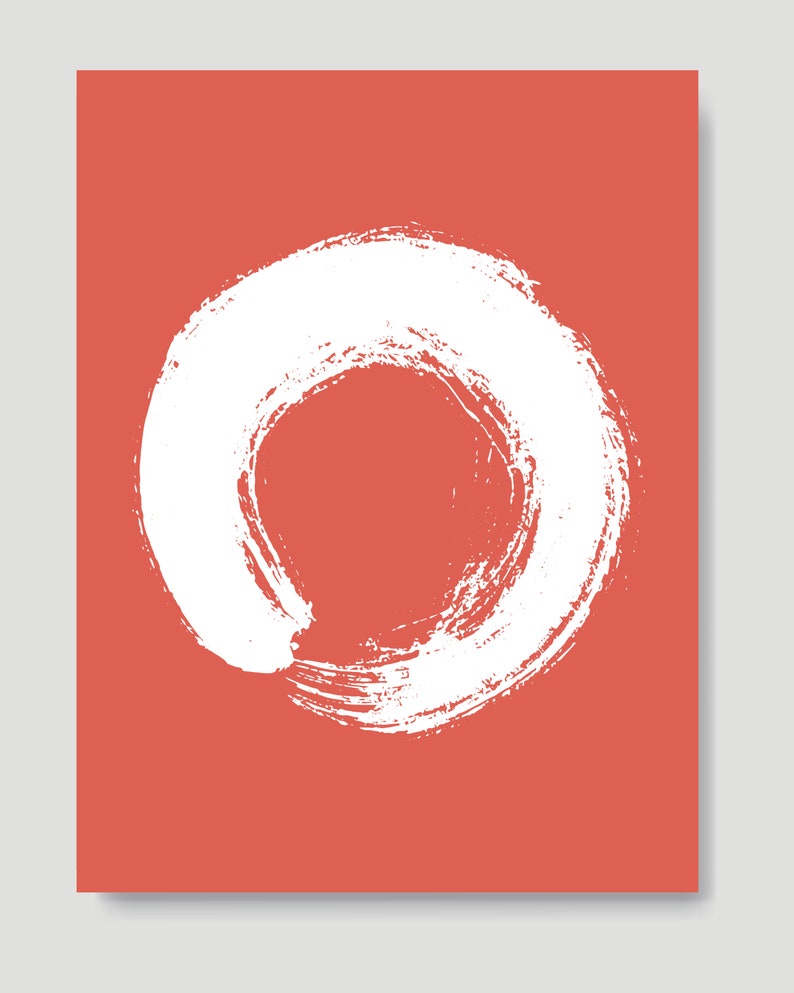 Coral Circle Contemporary Modern Art Printable / Abstract | Etsy