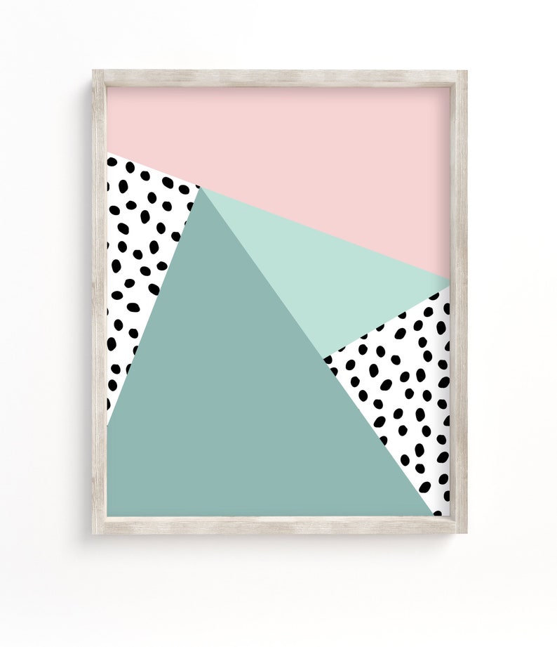 Memphis Style Printable / 80s Colorblock Wall Art / Modern Girly Art ...