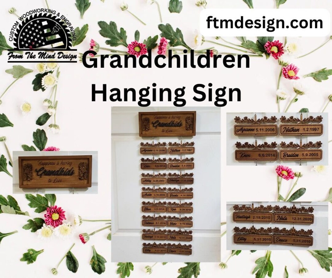 Grandchildren Hanging Sign - Etsy