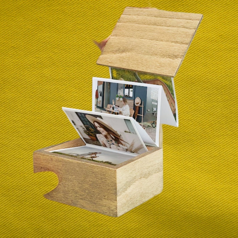 Pull Out Photo Memory Box, Photo Album, Keepsake Box, Customized Wooden ...