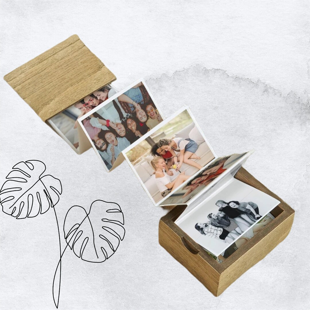 Pull Out Photo Memory Box, Photo Album, Keepsake Box, Customized Wooden ...