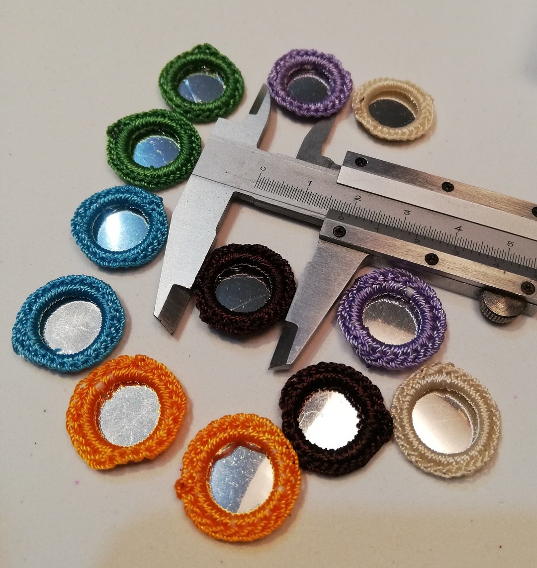 20 Pieces Round Mirror Patches Hand Made Thread Sew Ons Mirror ...