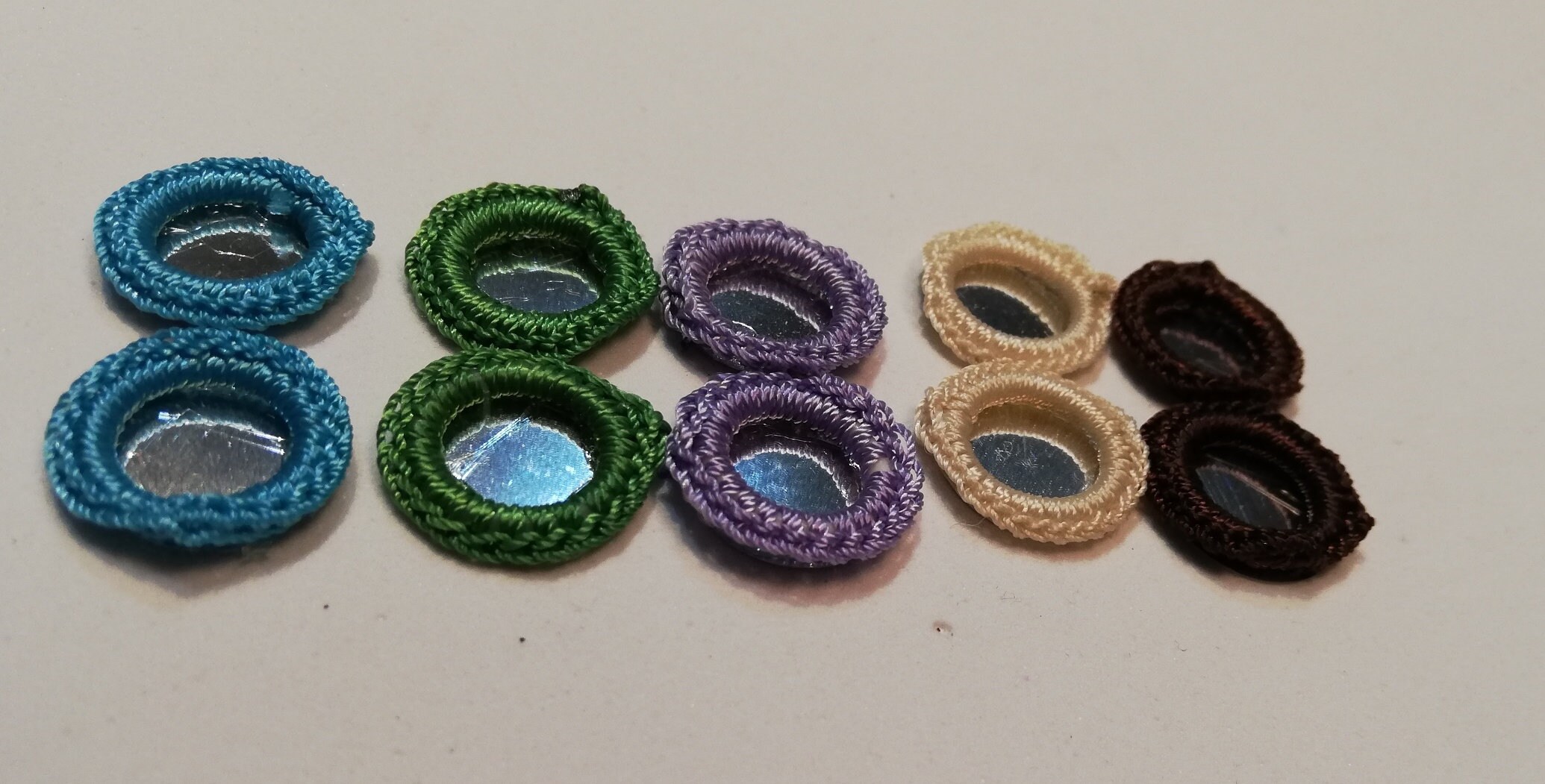 20 Pieces Round Mirror Patches Hand Made Thread Sew Ons Mirror ...