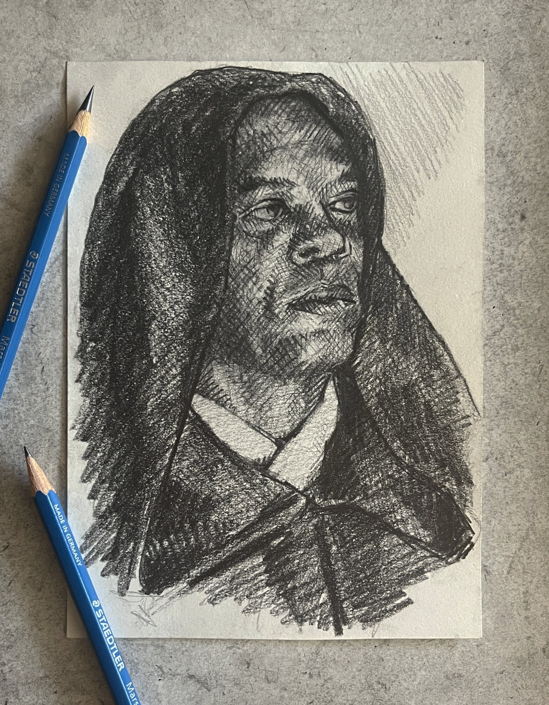 The Phantom Menace Mace Windu Original Fine Art Drawing - Etsy