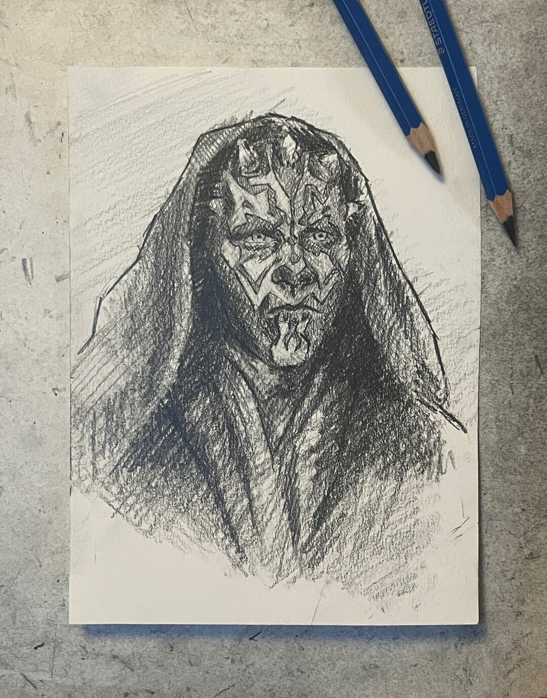 The Phantom Menace Darth Maul Original Fine Art Drawing - Etsy