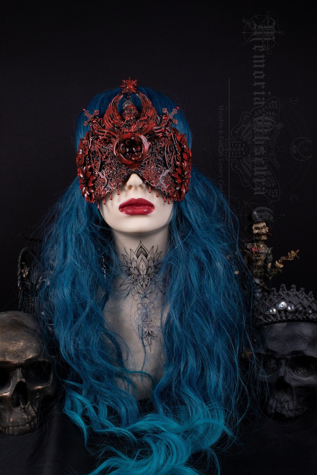 CUSTOM ORDER Blind Mask "angel Dust" - Gothic, Cosplay, Fantasy - Etsy