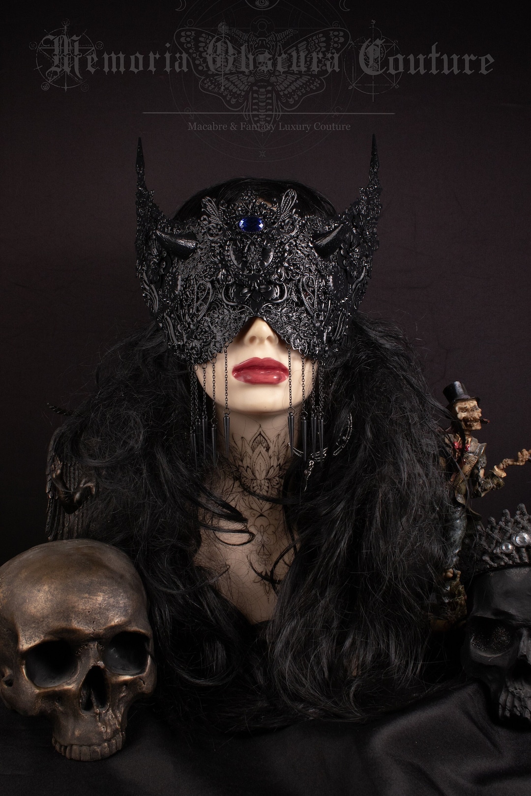 CUSTOM ORDER Bat Blind Mask "black Bat" - Gothic, Cosplay, Seer ...