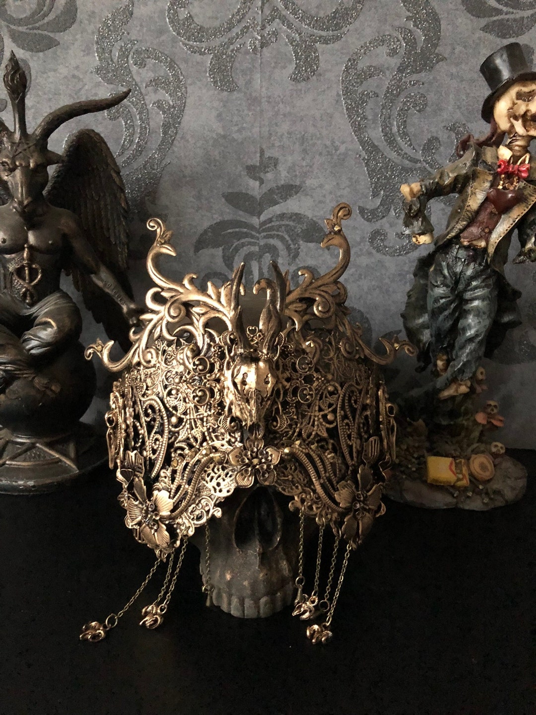 CUSTOM ORDER Horned Blind Mask "cernunnos Iii" - Cosplay, Shaman ...