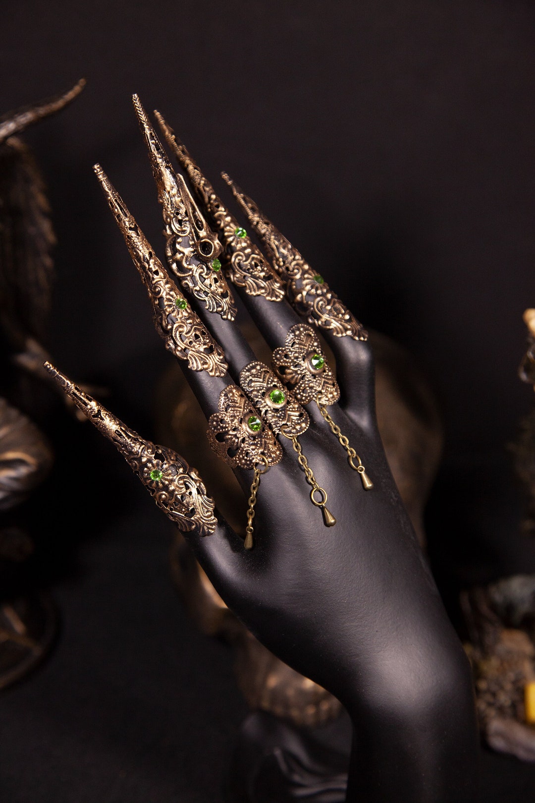 CUSTOM ORDER Metal Finger Claws "ravenromance" - Gothic, Cosplay ...