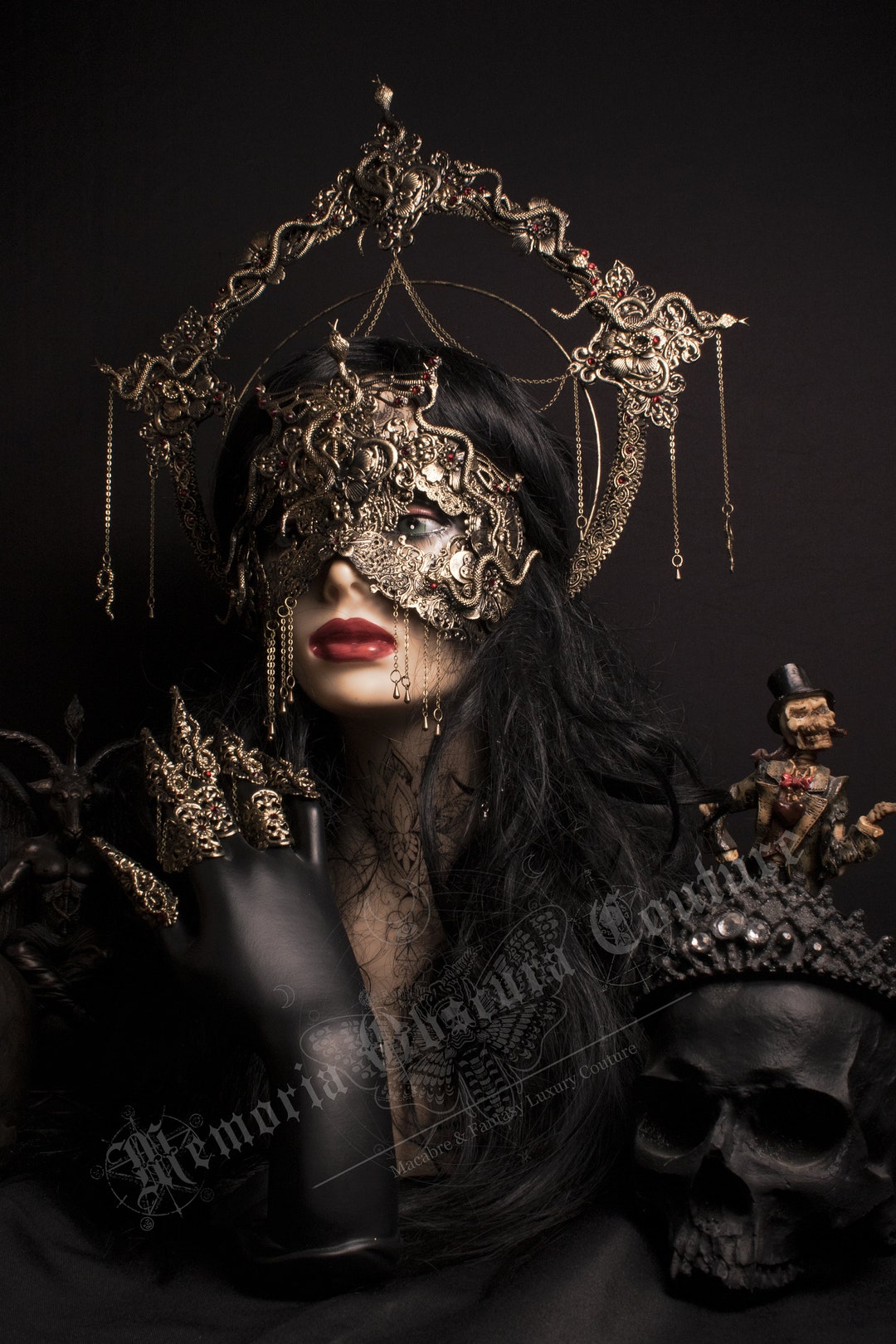 Set DP-S Halo Headpiece, Mask & Metal Claws medusa Ii Cosplay, Pagan ...