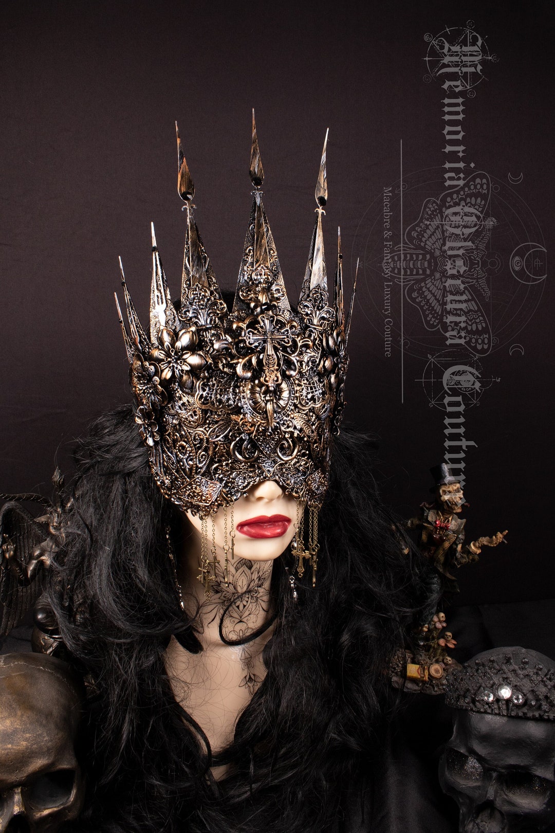 CUSTOM ORDER Cathedral Blind Mask "lord & Queen" - Gothic, Cosplay ...