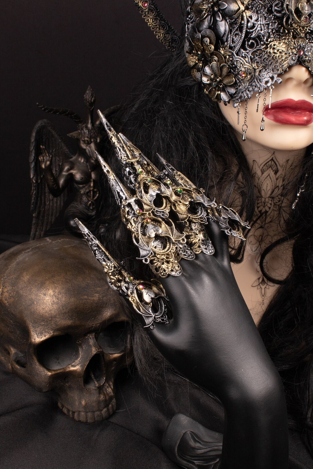 CUSTOM ORDER Metal Finger Glove Claws "dawn" - Gothic, Cosplay, Fantasy ...