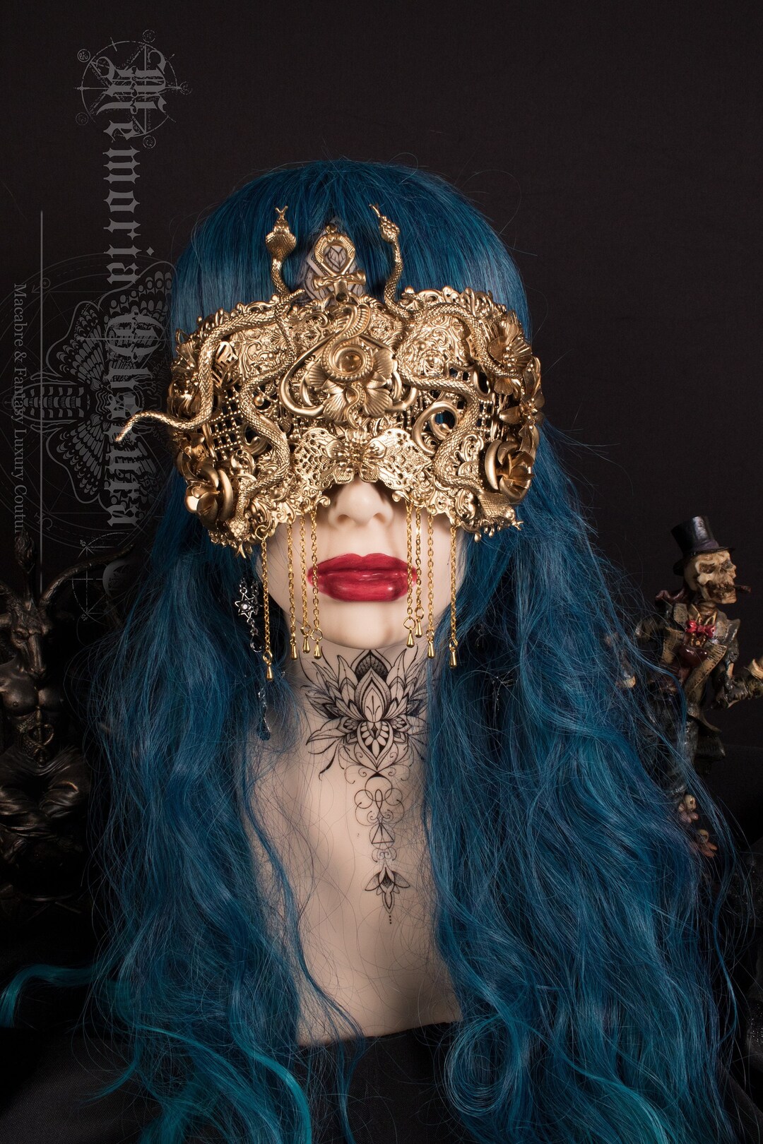 CUSTOM ORDER Medusa Snake Blind Mask cleopatra's Pharaoh Cosplay ...