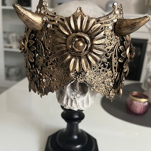 Horned Blind Mask demonicum Gothic, Cosplay, Horror, Fantasy - Etsy
