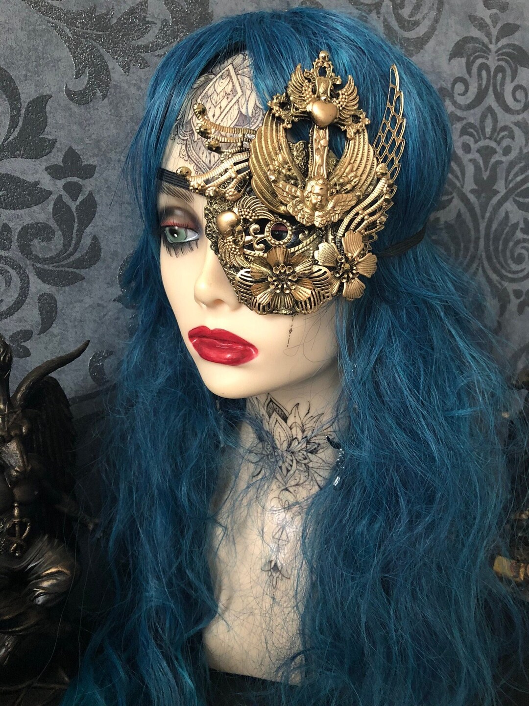 Blind Mask DP Eyepatch hallow Cross Gothic, Cosplay, Fantasy Ready for ...