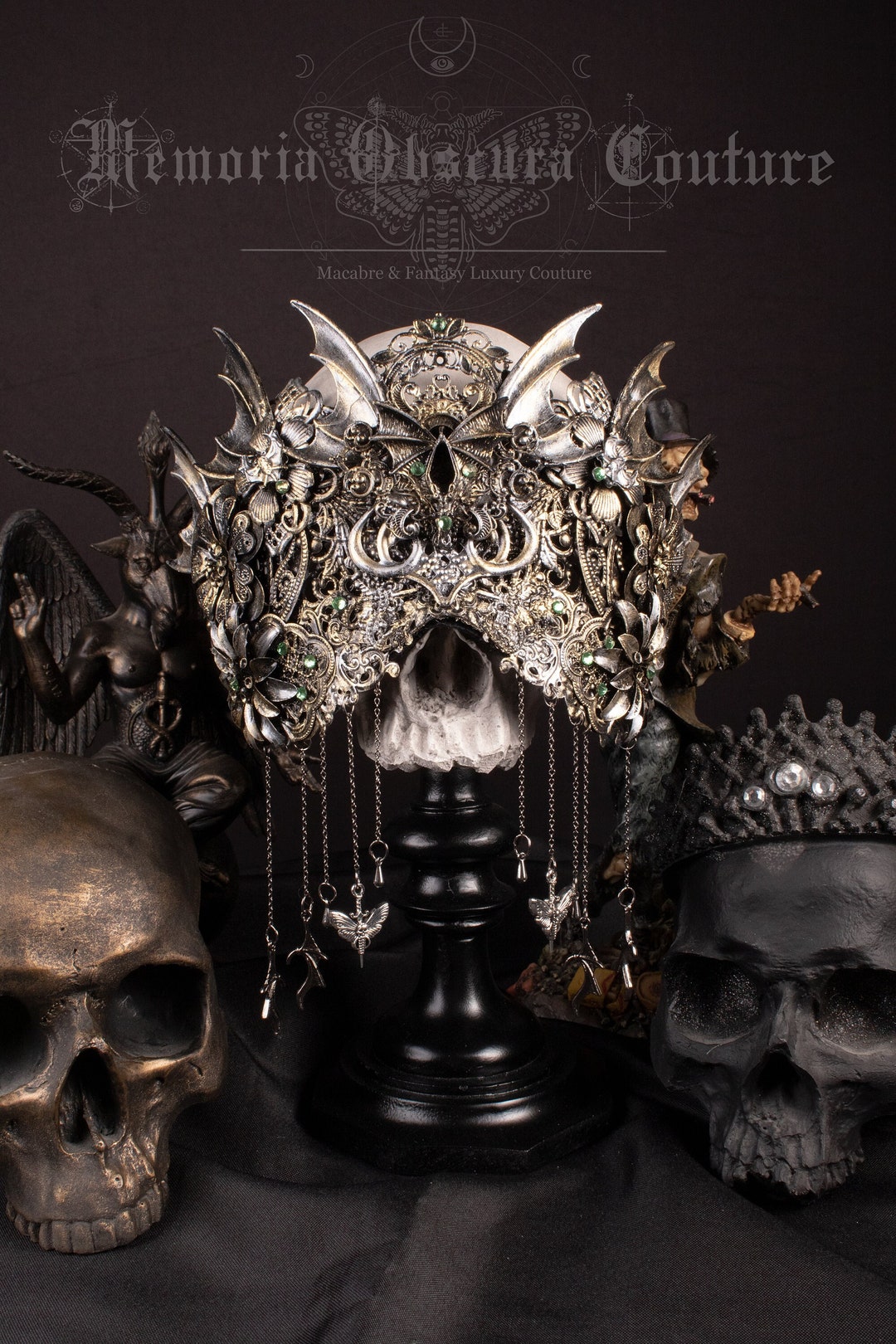 CUSTOM ORDER Blind Mask "baroque Vampire" - Gothic, Fantasy, Cosplay - Etsy