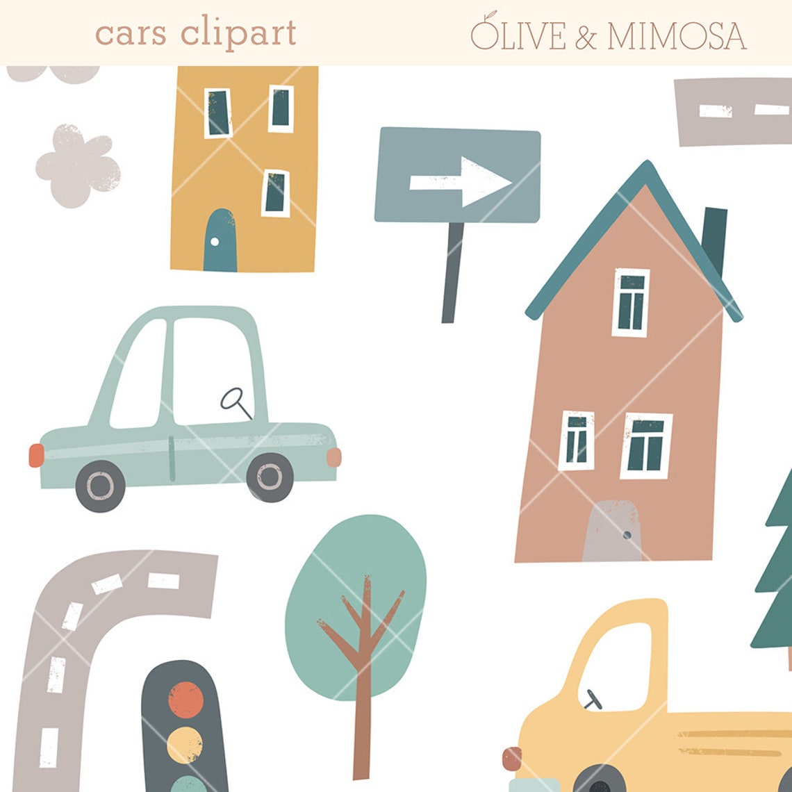 Cars Clip Art Images, Transport Clipart, Digital Illustrations Instant ...