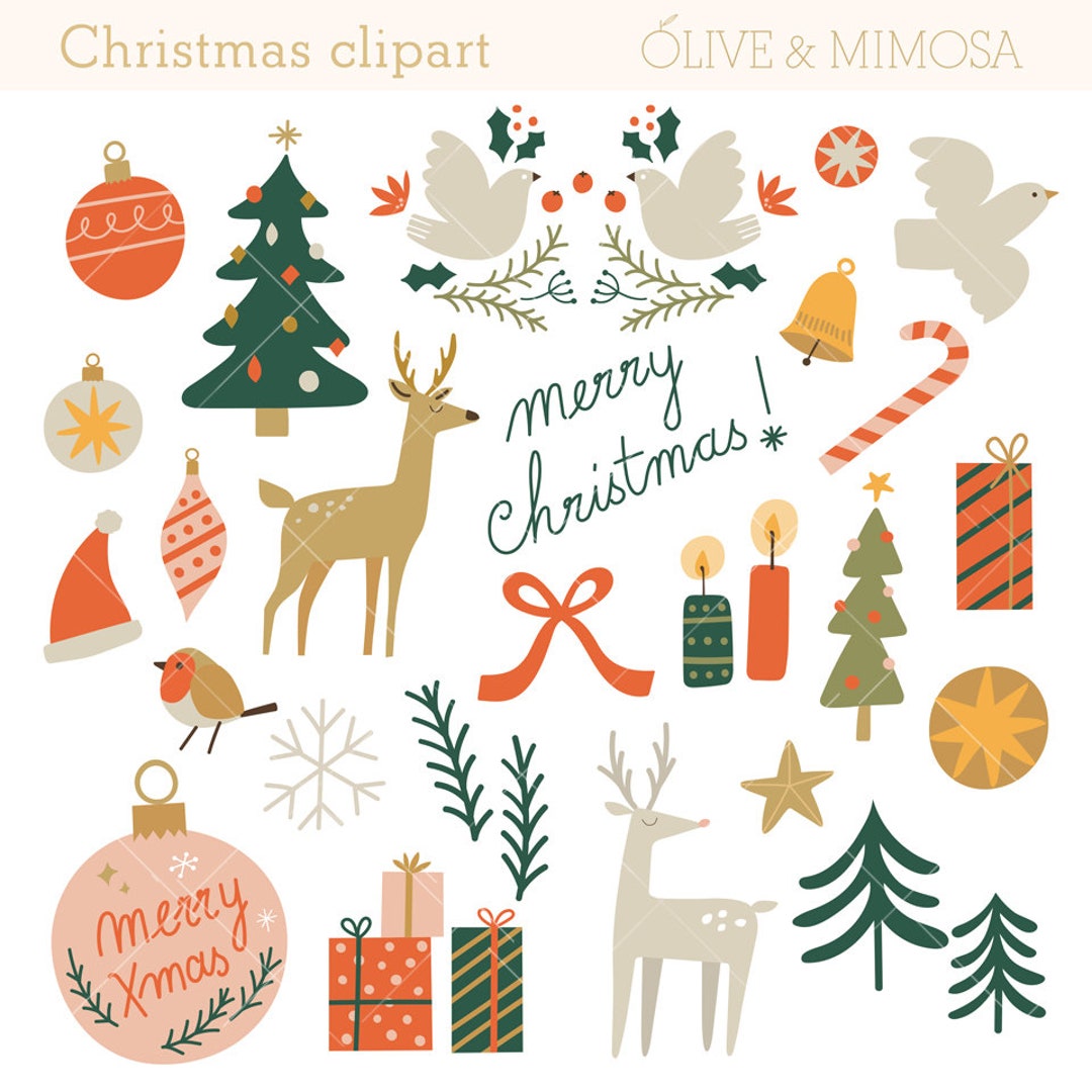 Christmas Clip Art Vector Images, Holiday Clipart, Xmas Ornaments ...