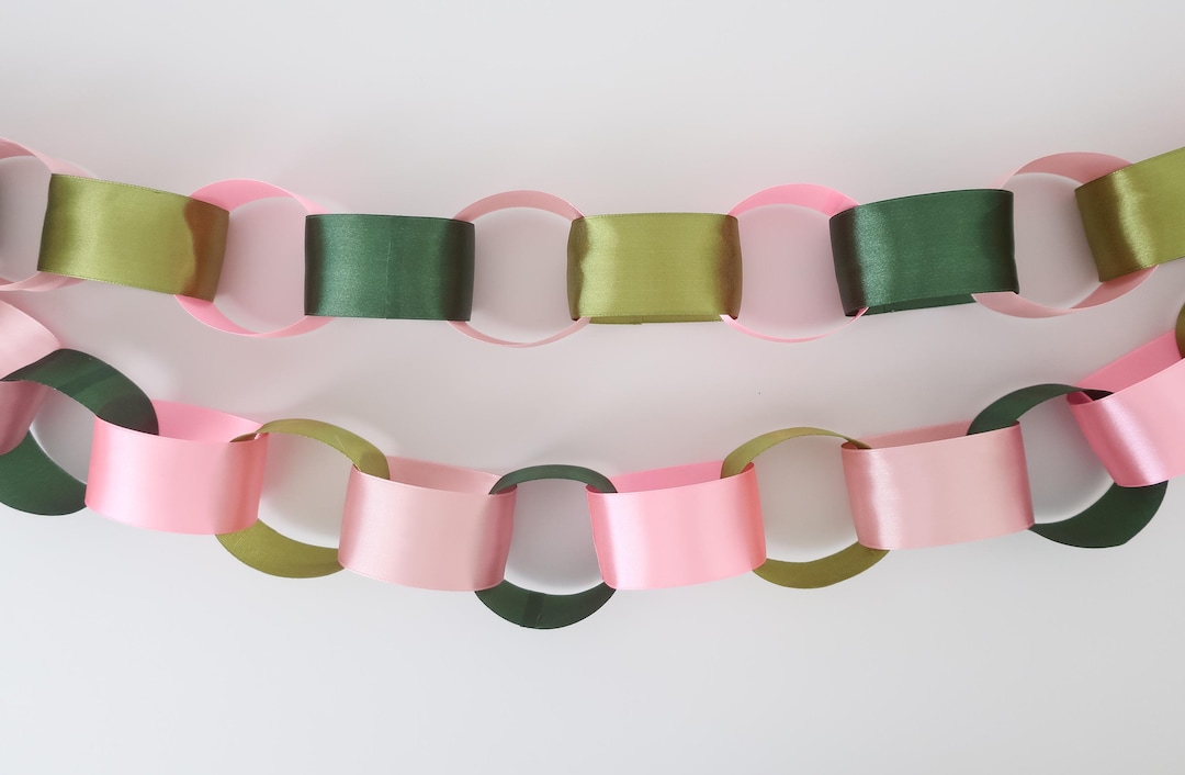 Retro Palm Satin Ribbon Chain Garland | Palm Springs Party Decor | Baby ...