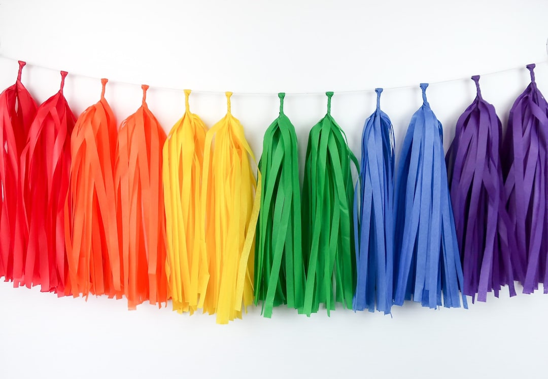 Rainbow Tassel Garland Pre-made or DIY Kit - Rainbow Baby Shower ...