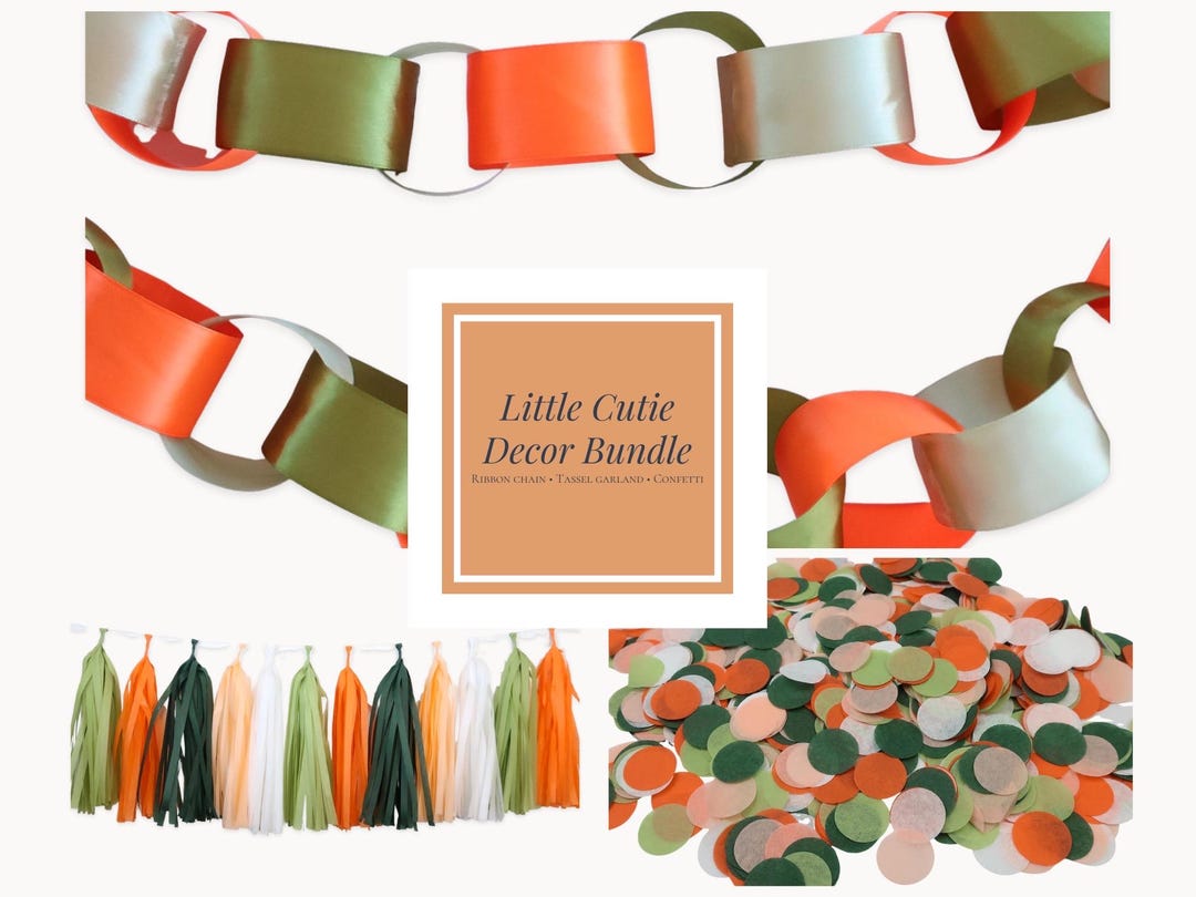 Little Cutie Decor Bundle | Citrus Birthday Party | Orange + Green Baby ...