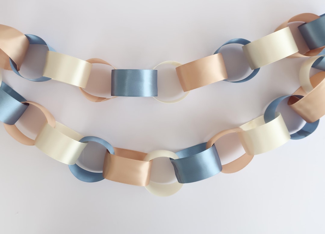 Coastal Satin Ribbon Chain Garland | Beach Bachelorette Decor | Coastal ...
