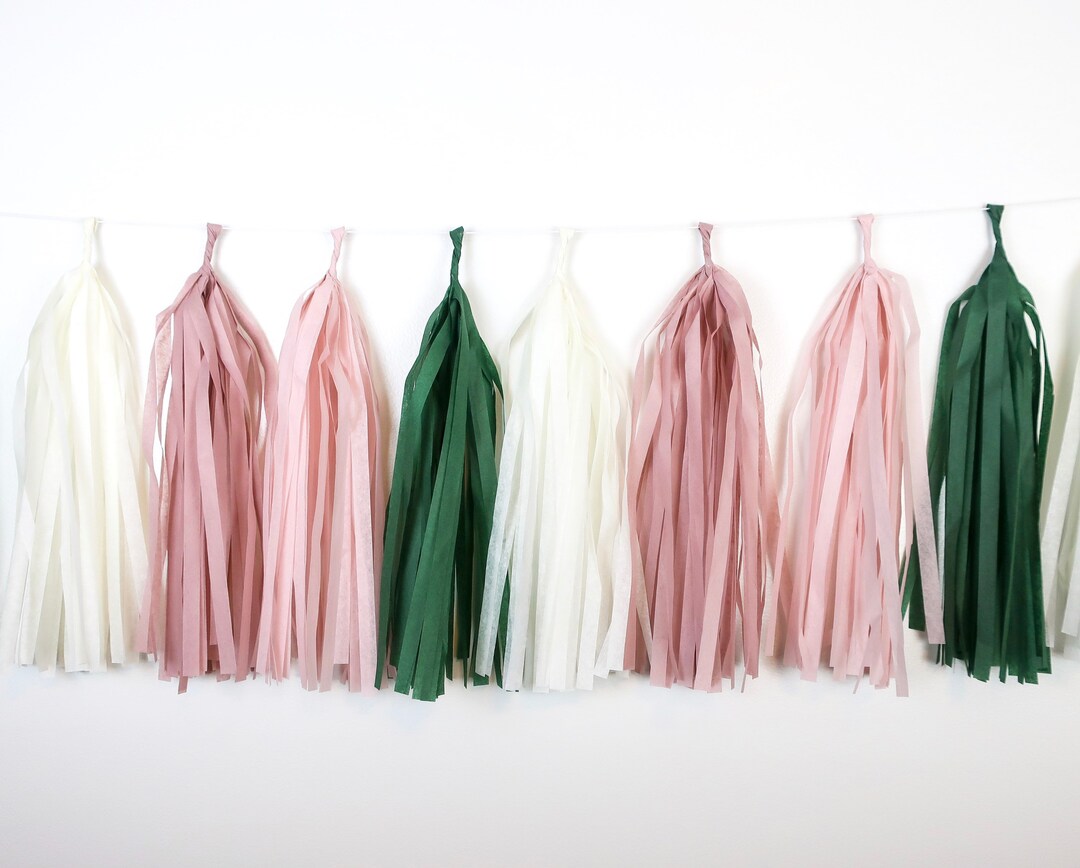 Mauve Blush Hunter Tassel Garland Pre-made or DIY Kit- Dusty Rose Green ...