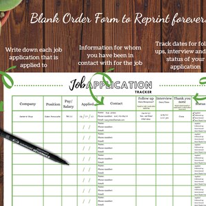 Printable Job Application Tracker, Career Organization, Resume ...