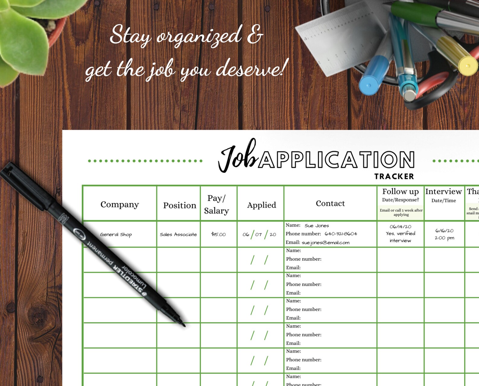 Printable Job Application Tracker, Career Organization, Resume ...