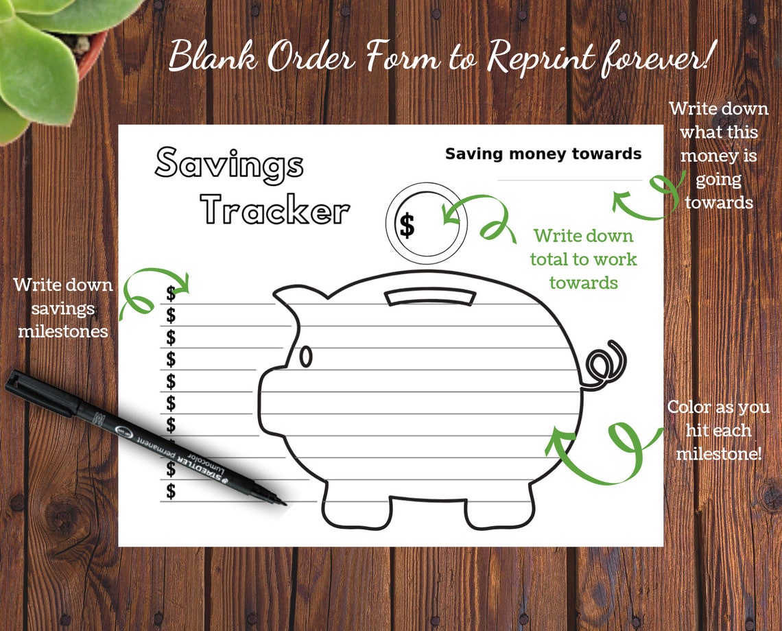 Printable Savings Tracker, Bullet Journal Printables, Money Tracker ...