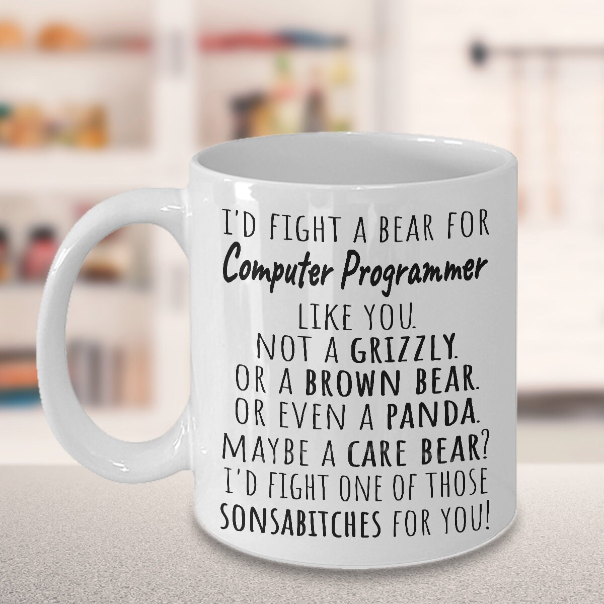 COMPUTER PROGRAMMING Coffee Mug I'd Fight a Bear for | Etsy