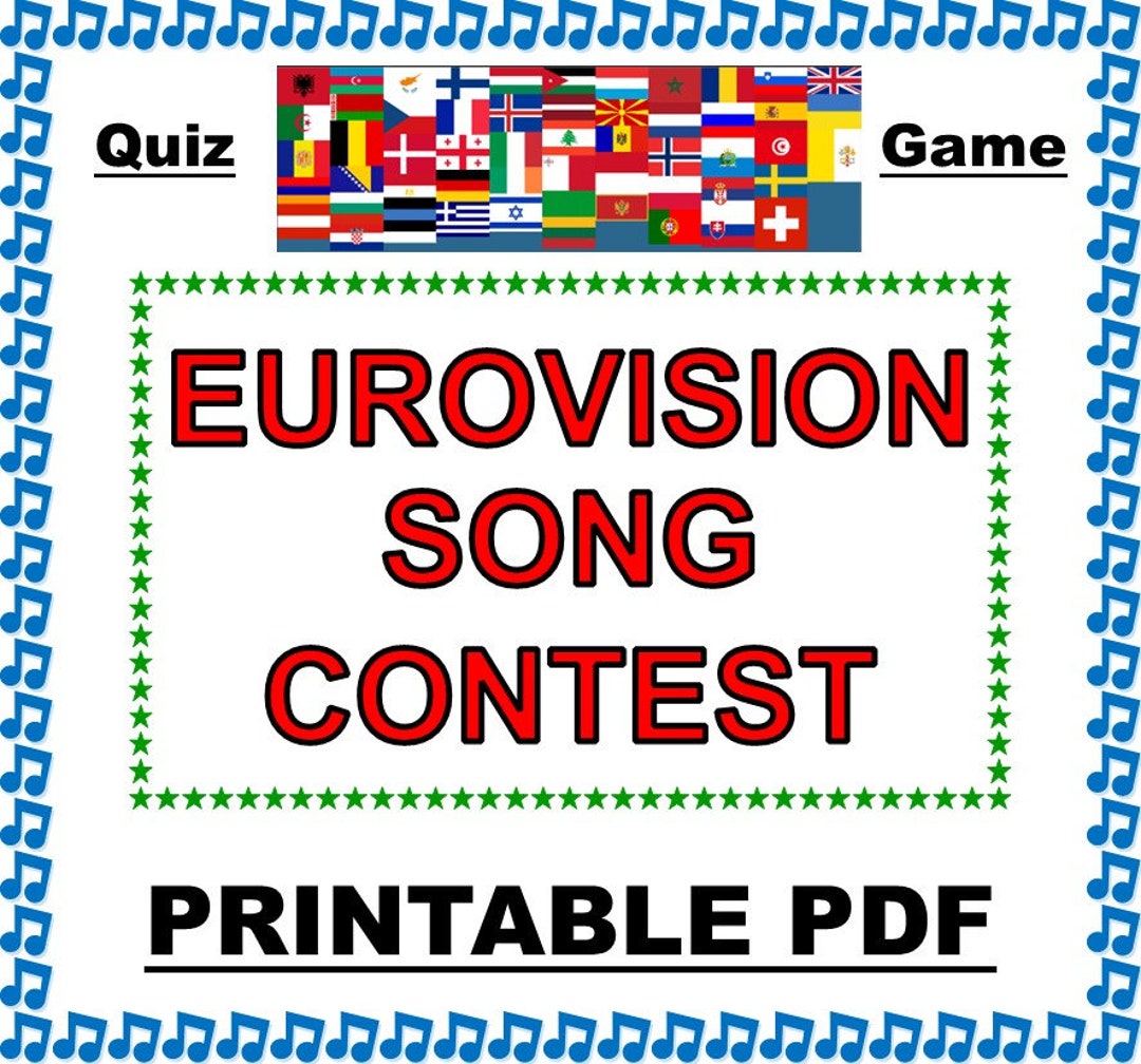 New Printable Pdf Version! 'EUROVISION SONG CONTEST' Trivia Quiz Game ...