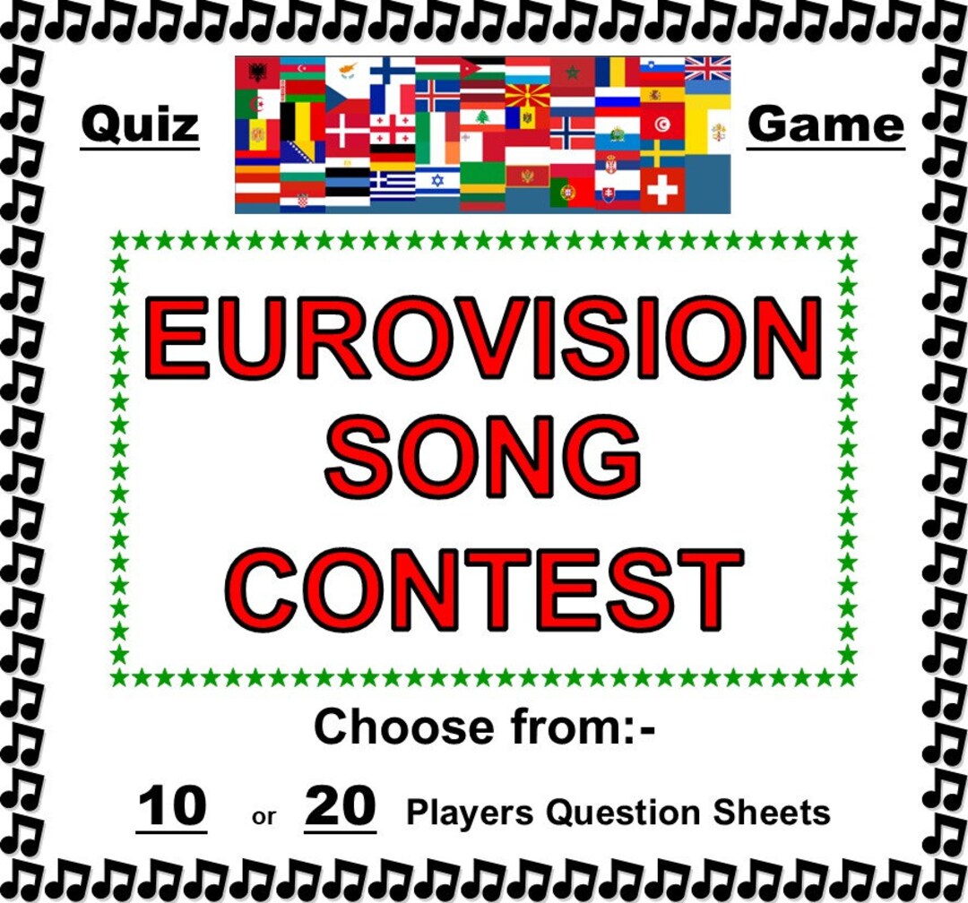 New!! 'EUROVISION SONG CONTEST' Trivia Quiz Game - 10 or 20 Players ...