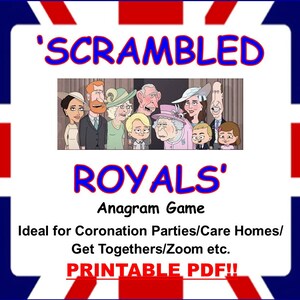 NEW! Printable Pdf 'SCRAMBLED ROYALS' Anagram Quiz Game- Ideal for ...