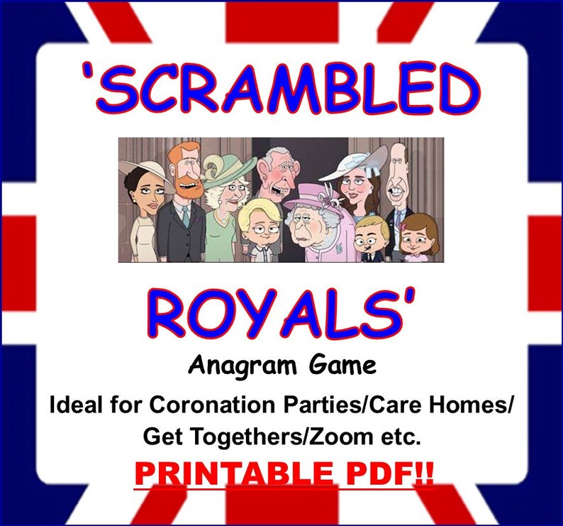 NEW! Printable Pdf 'SCRAMBLED ROYALS' Anagram Quiz Game- Ideal for ...