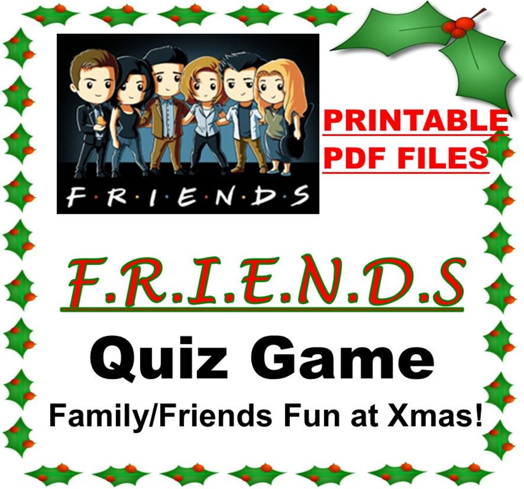 PRINTABLE PDF Files F.R.I.E.N.D.S Trivia Quiz Game - Fun for All Fans ...