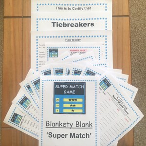 Instant Download Printable PDF All New BLANKETY BLANK Super Match Game ...