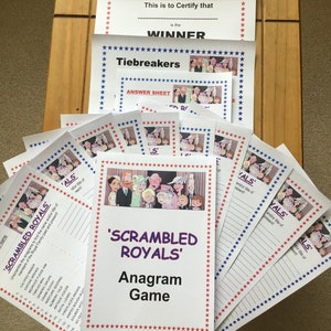 NEW! Printable Pdf 'SCRAMBLED ROYALS' Anagram Quiz Game- Ideal for ...