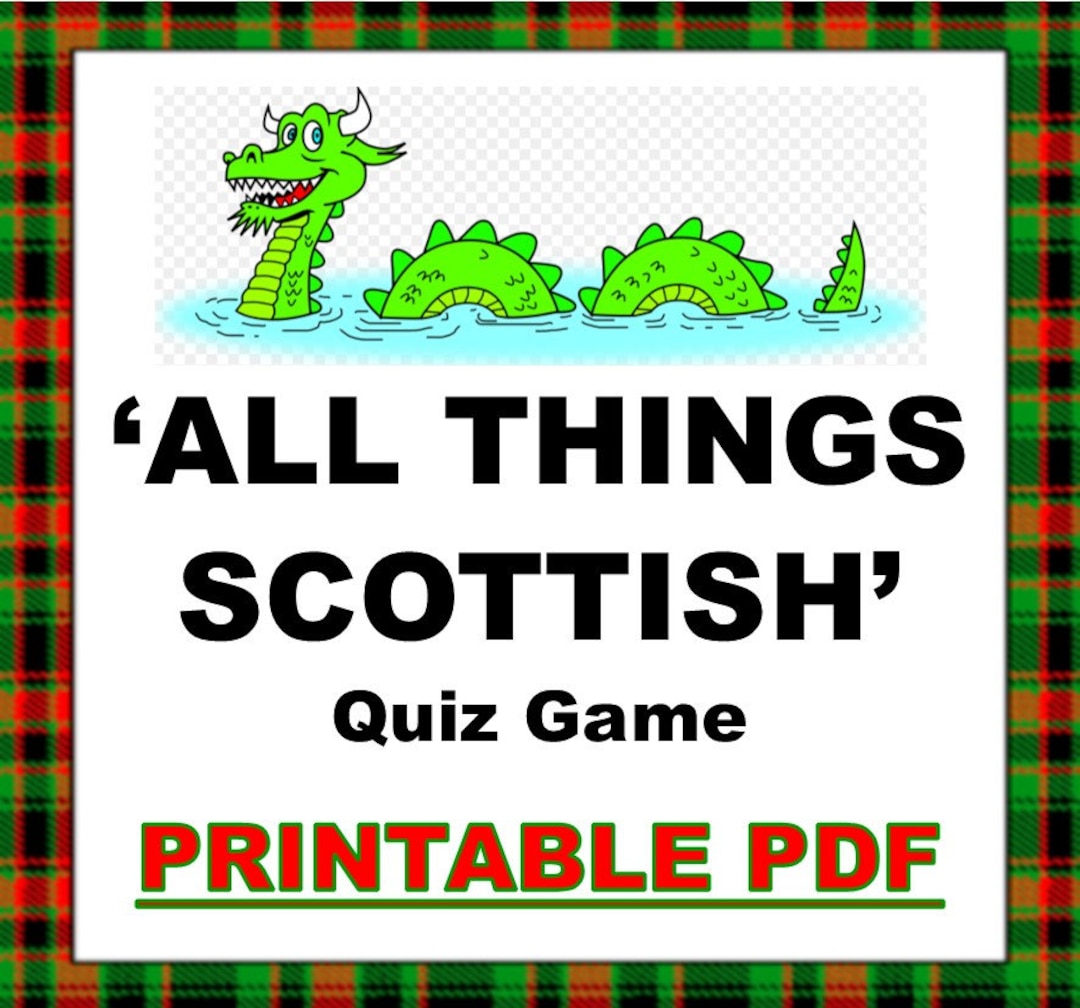 Printable Pdf ALL THINGS SCOTTISH Themed Pub Quiz Trivia Game A5 ...