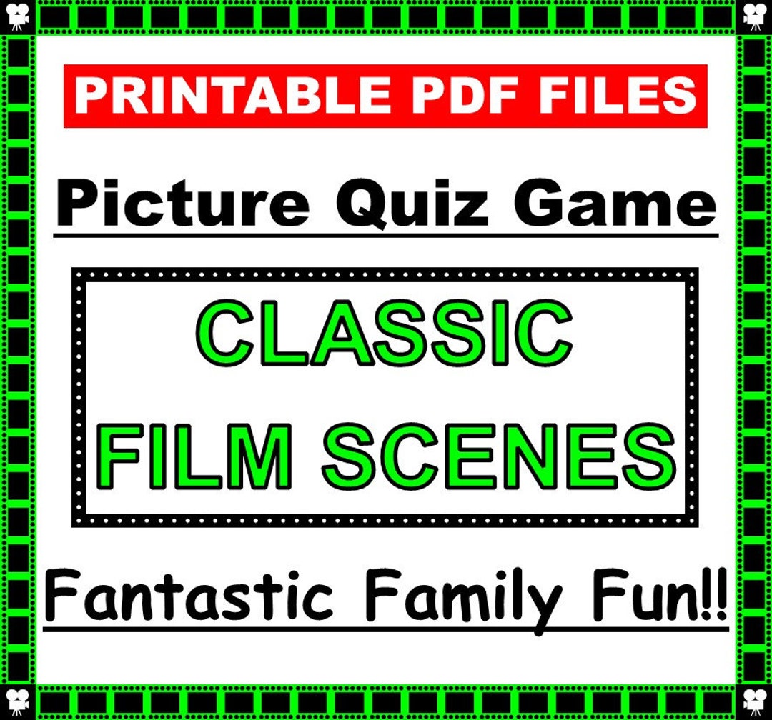 PRINTABLE PDF FILES 'classic Film Scenes' Picture Quiz Game A4 Players ...
