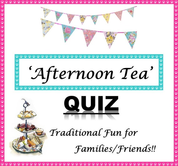 AFTERNOON TEA Themed Quiz Trivia Game 20 X A5 Sheets 3 X | Etsy