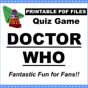 Printable PDF Files 'DOCTOR WHO' Quiz Trivia Game - Players Sheets - 3 ...