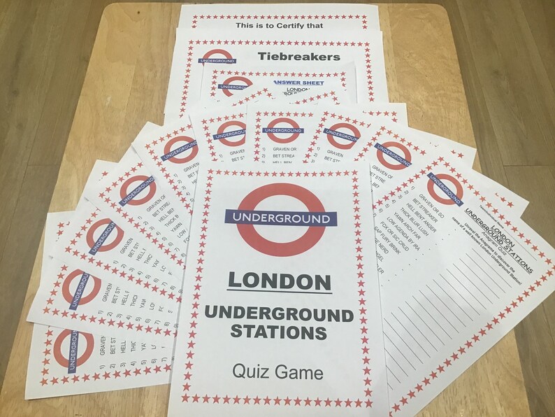 New Printable Pdf Files 'LONDON UNDERGROUND STATIONS Anagram Game-fun ...