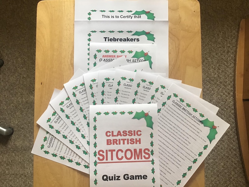 NEW!! Classic BRITISH SITCOMS Quiz Game-up to 20 Players - 40 Questions ...
