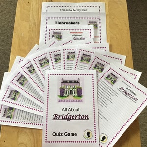 All About BRIDGERTON Quiz Game PRINTABLE PDF - 20 X A5 Players Sheets ...